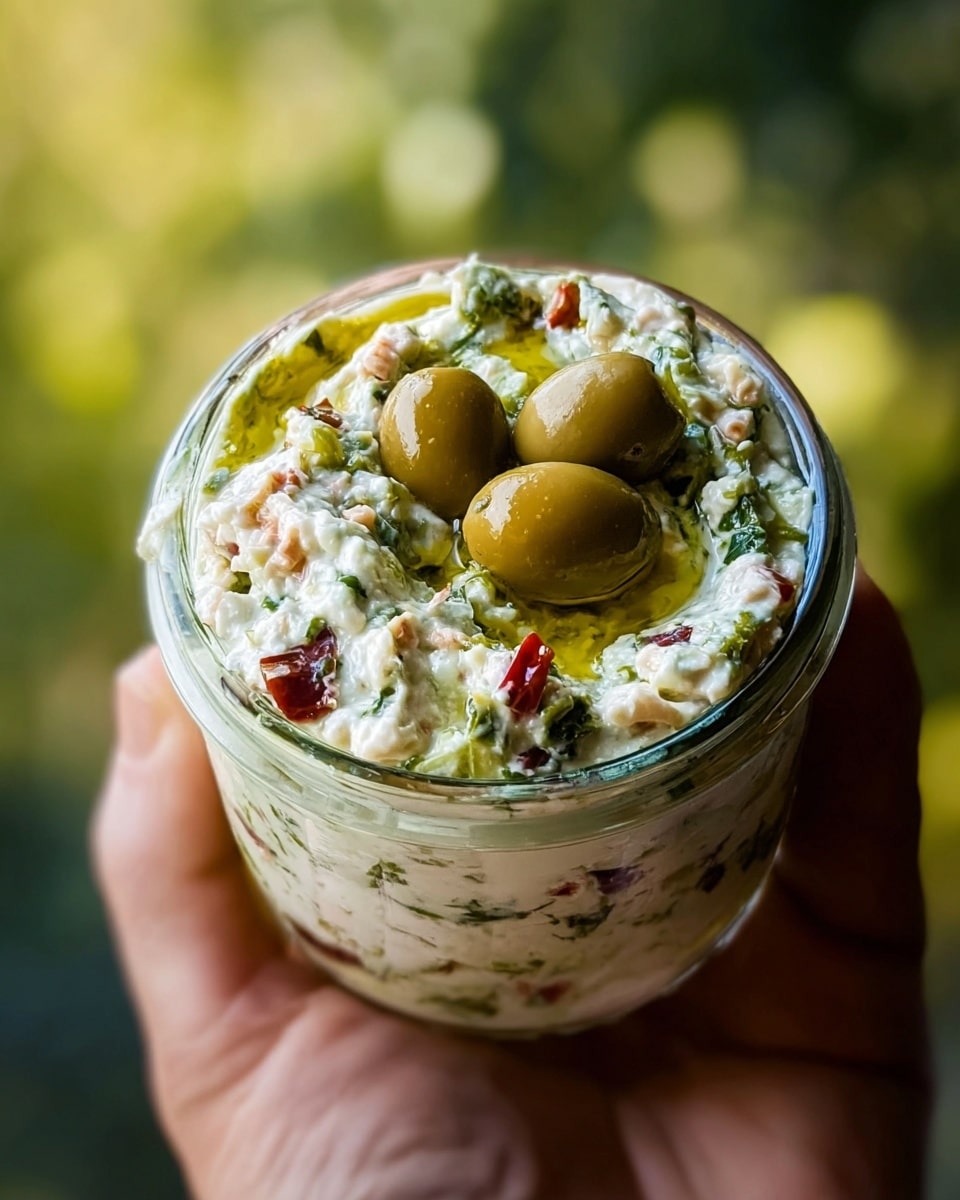 Creamy Feta & Green Olive Spread | Delicious Mediterranean Dip